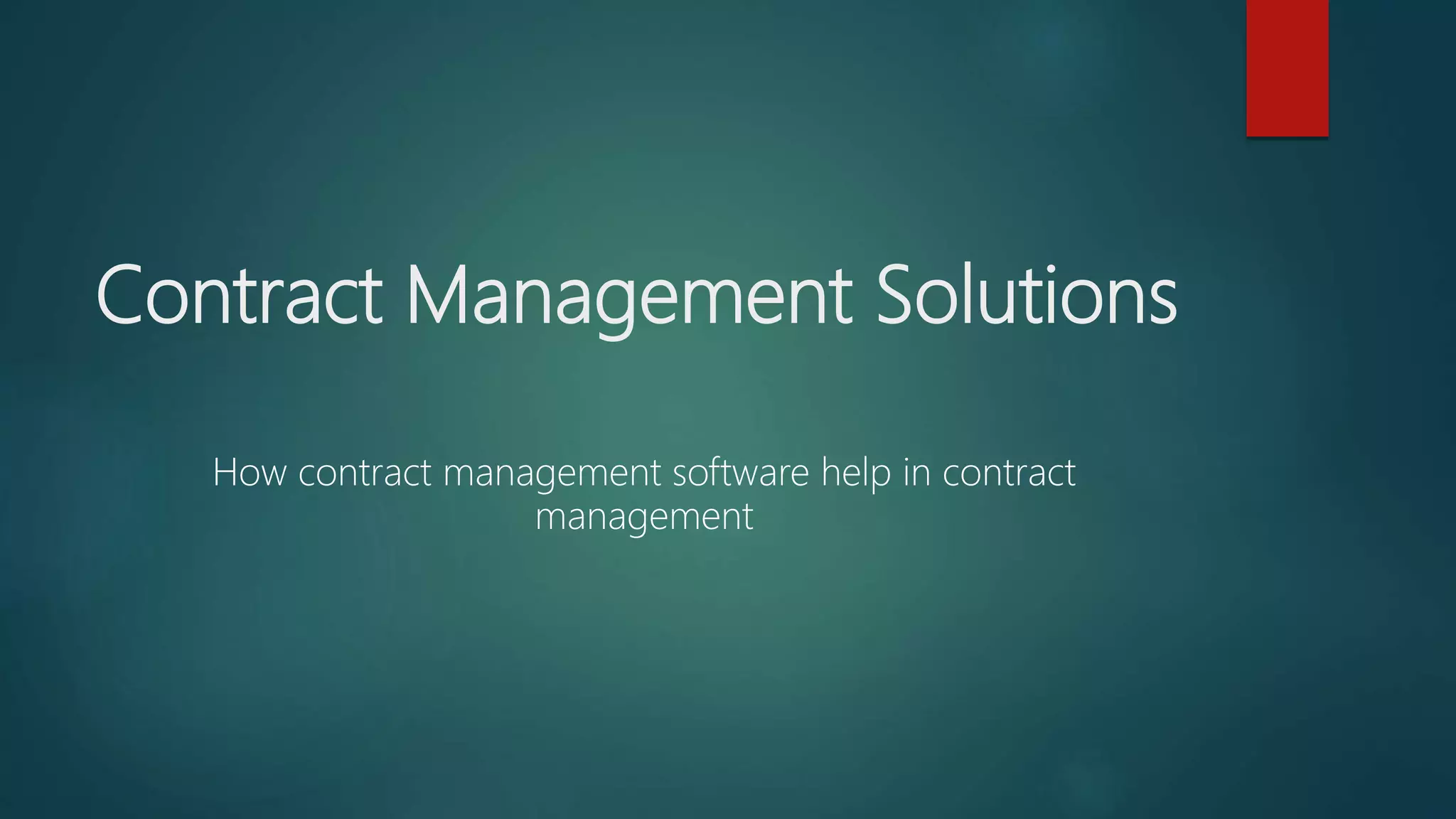 Contract management Solutions | PPTX