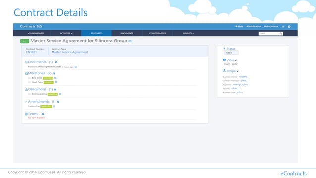 Contract Management with SharePoint and Office365 | PPT
