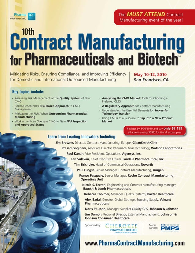 "10th Contract Manufacturing for Pharmaceuticals and Biotech Conference | PDF