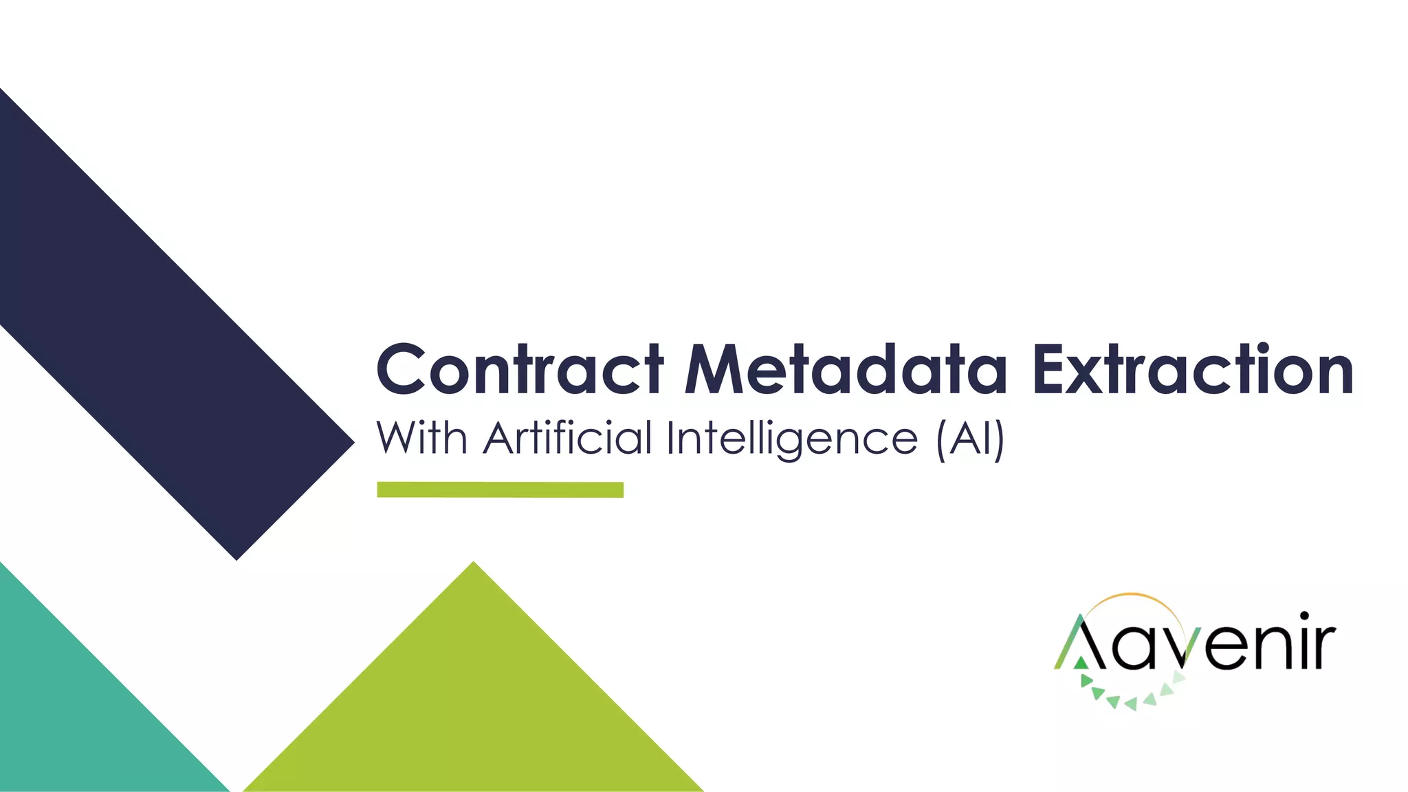 Contract Metadata Extraction with Artificial Intelligence (AI) | PDF