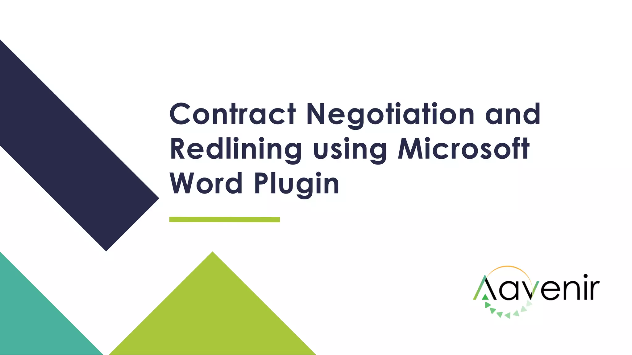 Contract Negotiation and Redlining using Microsoft Word Plugin | PPT