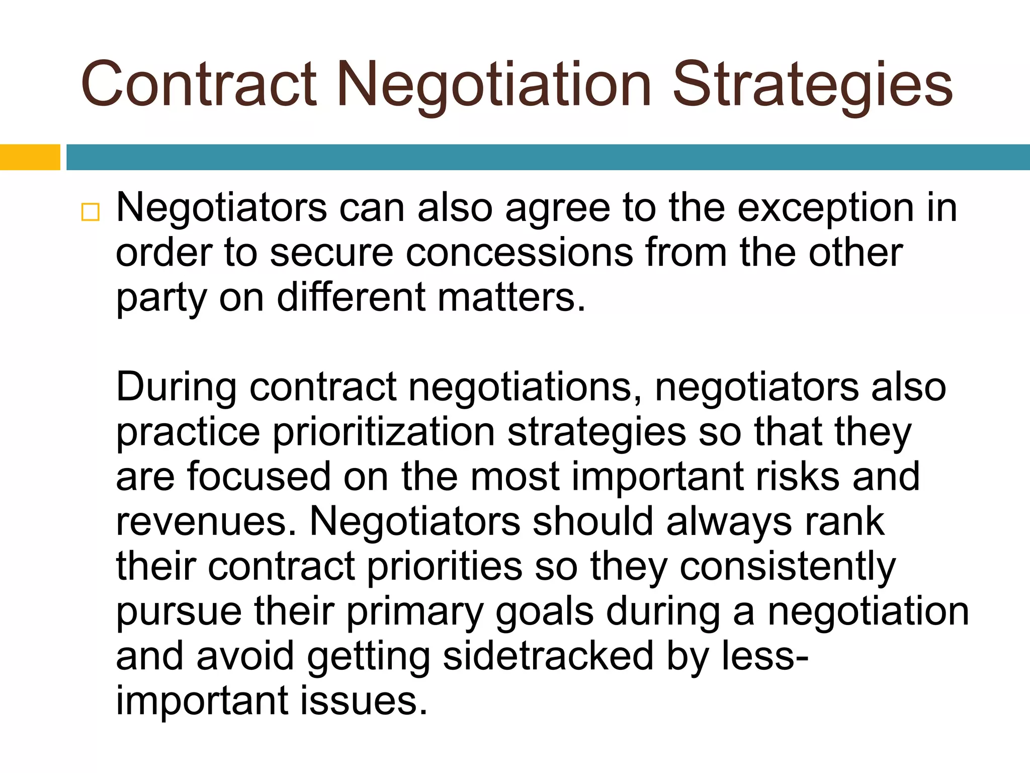 Contract Negotiation Strategies - Priorities and Fair Request Approach ...
