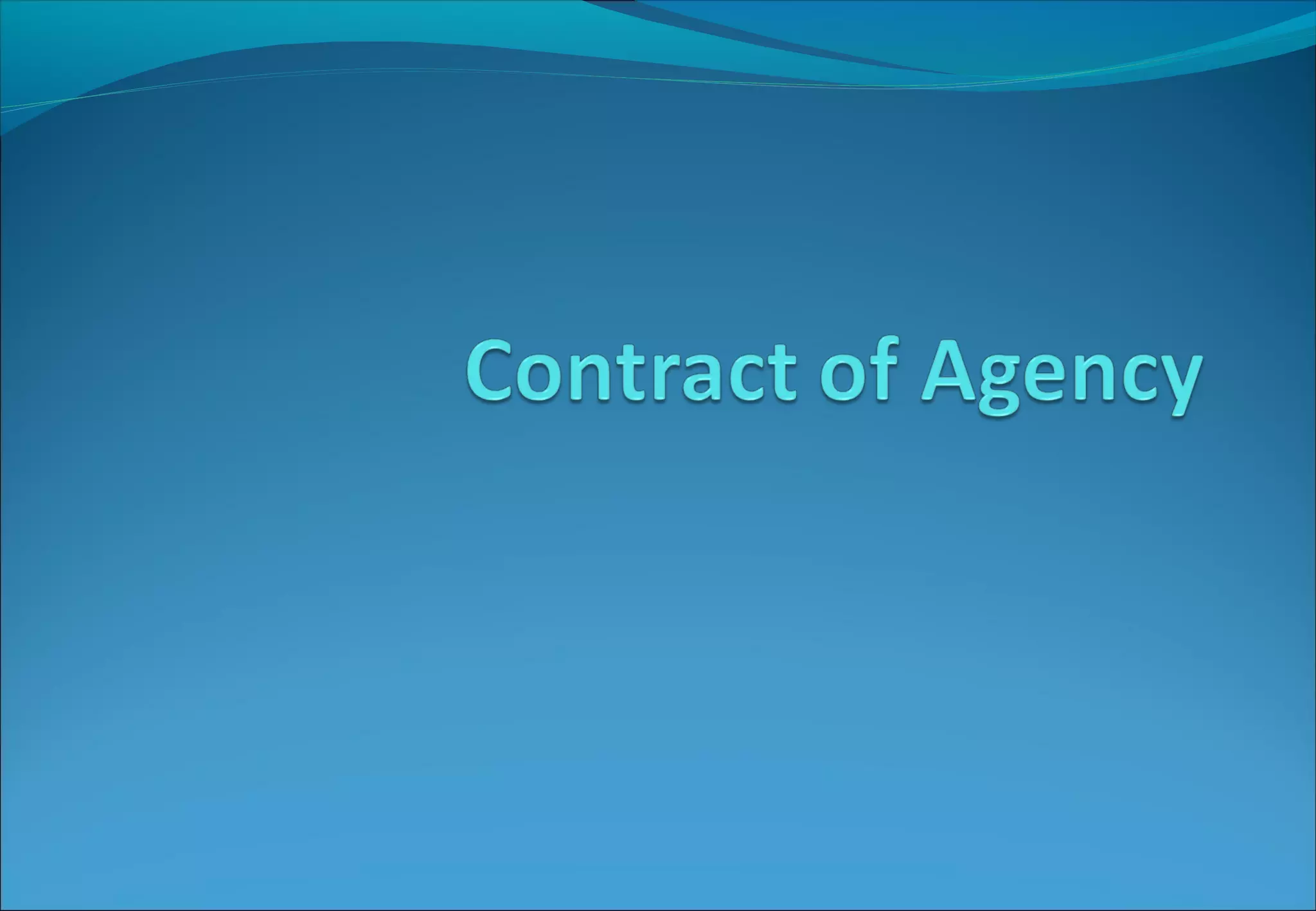 Contract of agency | PPT