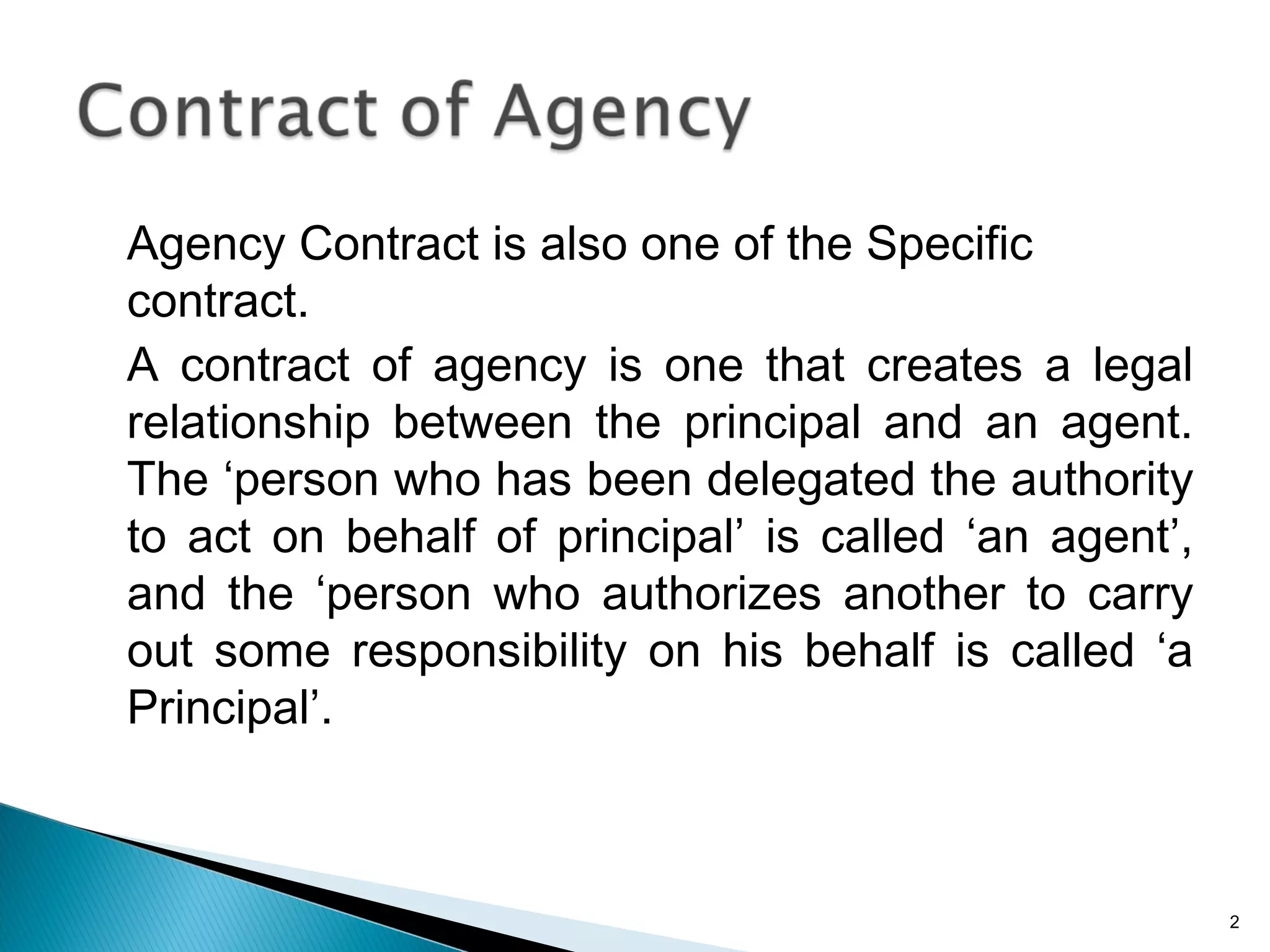 Contract of agency | PPT