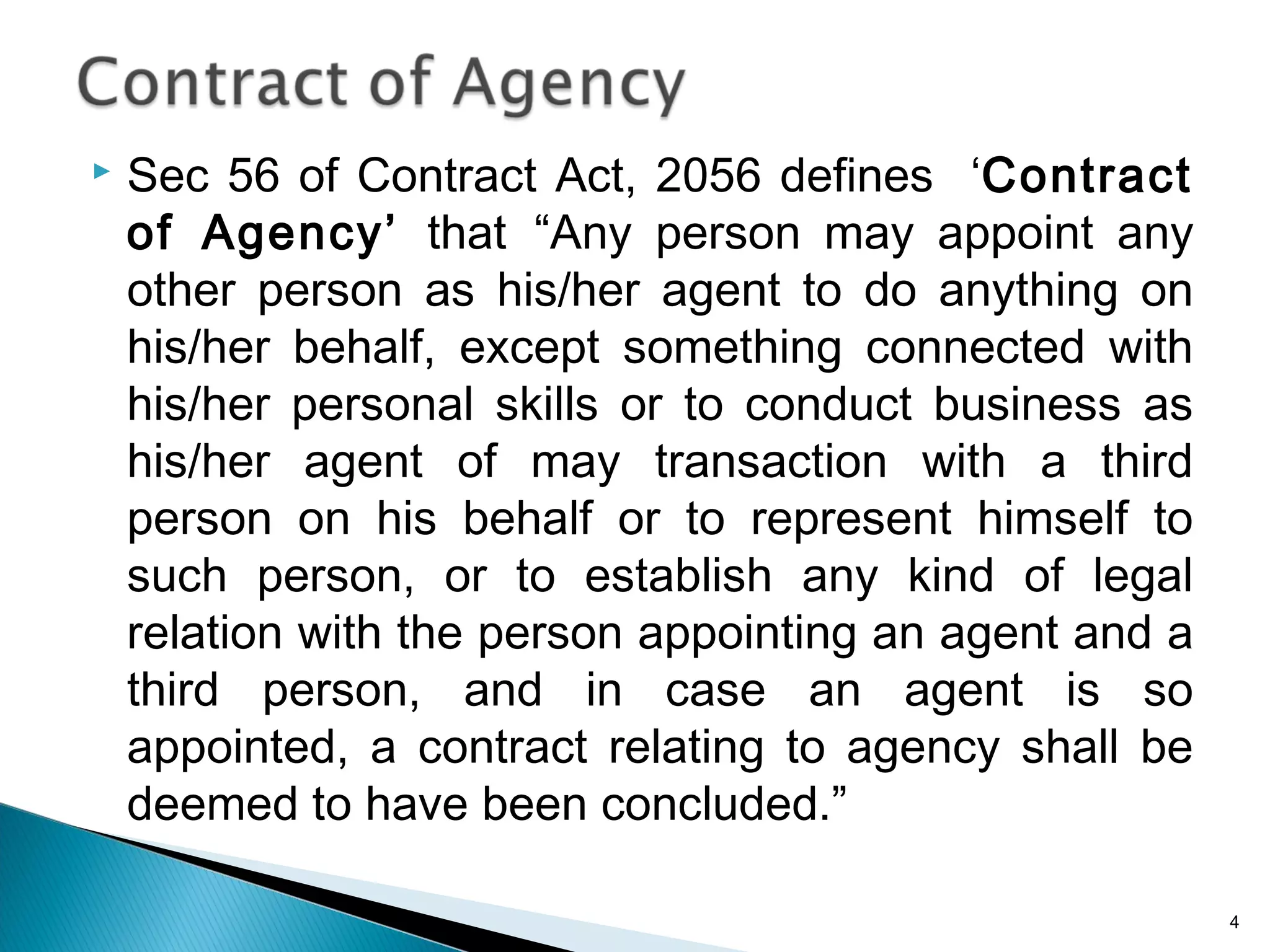 Contract of agency | PPT