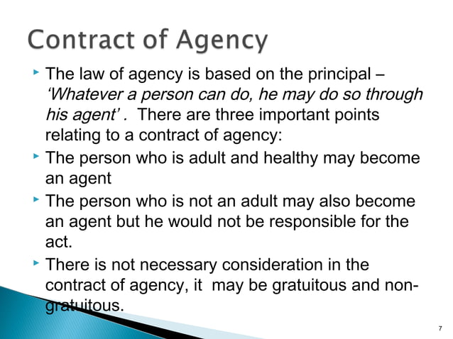 Contract of agency | PPT