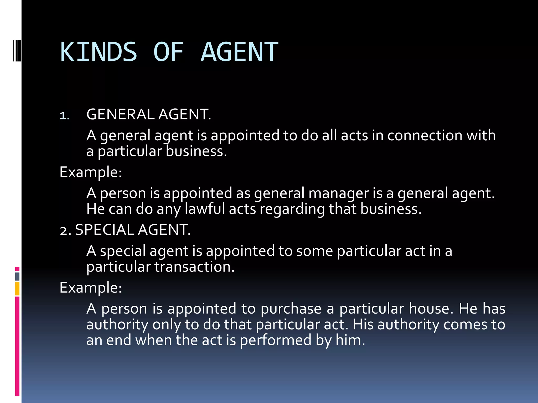 Contract of agency, features of agency and termination agency | PPTX