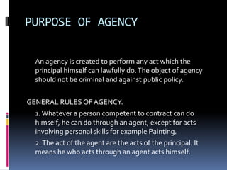 Contract of agency, features of agency and termination agency | PPTX