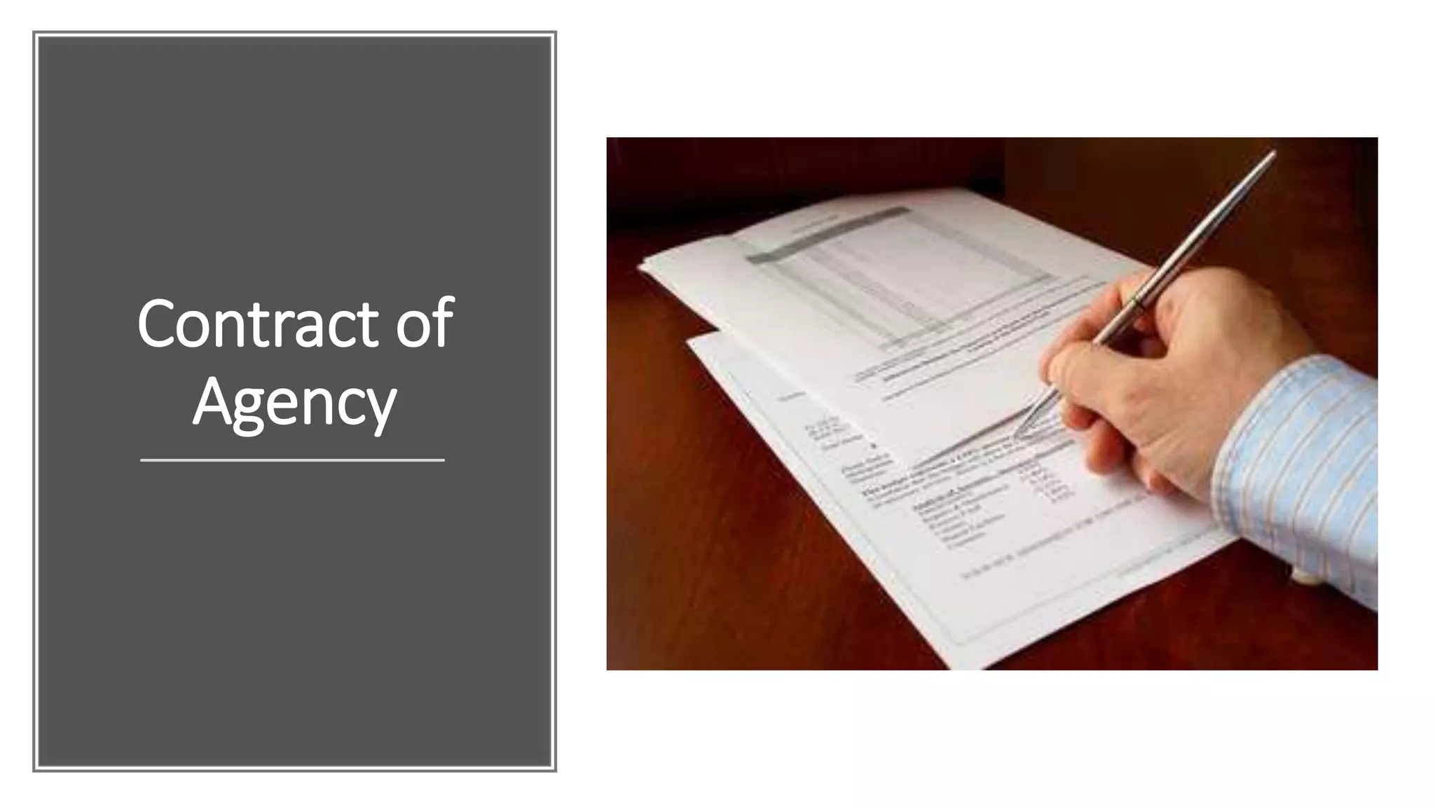 Contract of agency | PPT