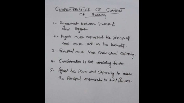 Contract of Agency by Sehrish Saba Raja Advocate | PPT