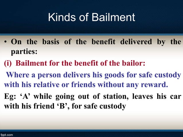Contract of bailment | PPT