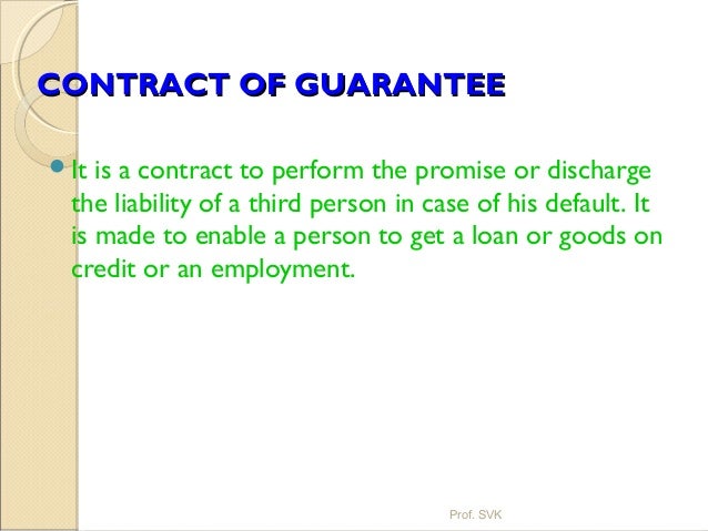Contract of guarantee-business law