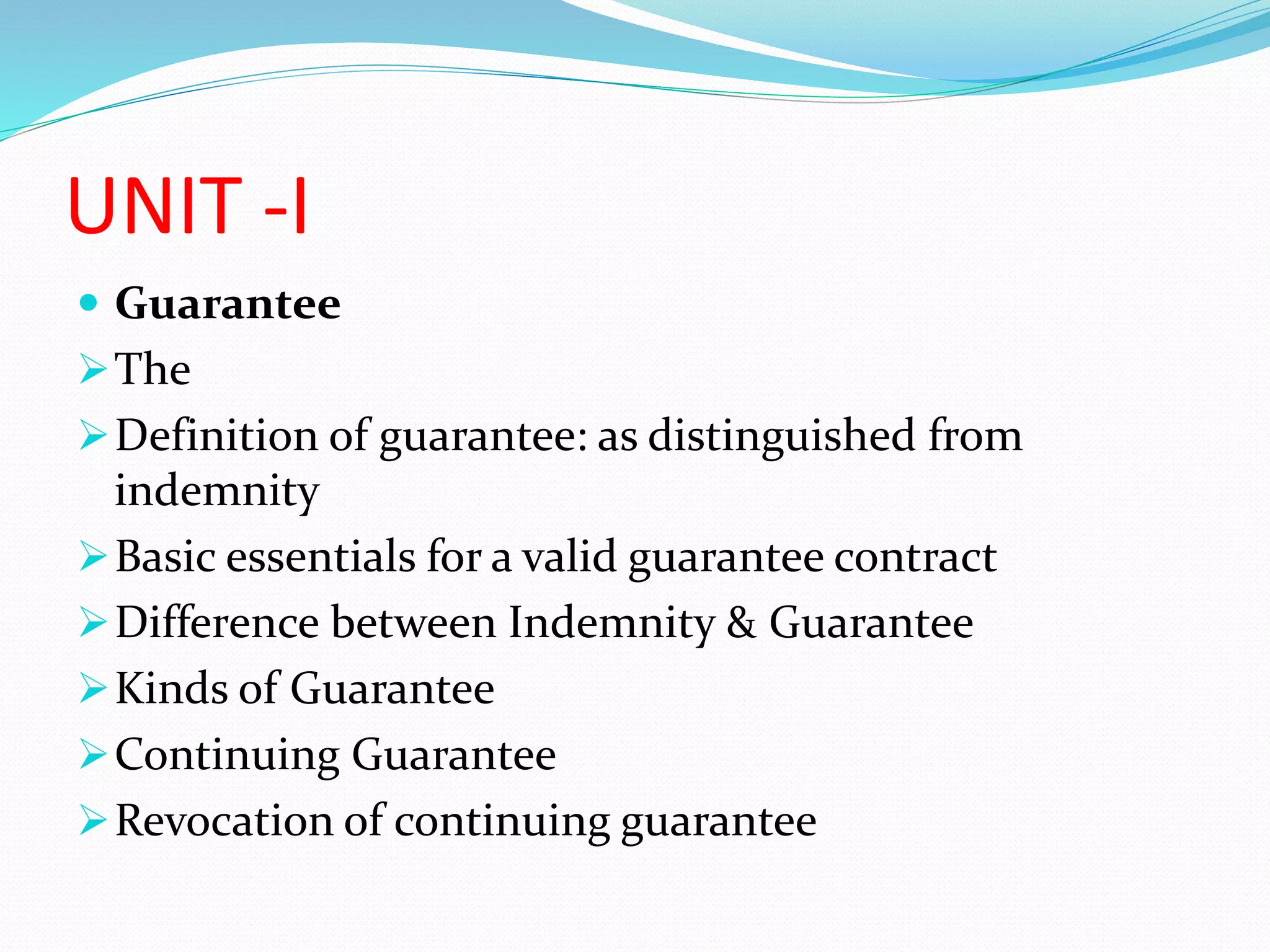 Contract of guarantee | PPTX