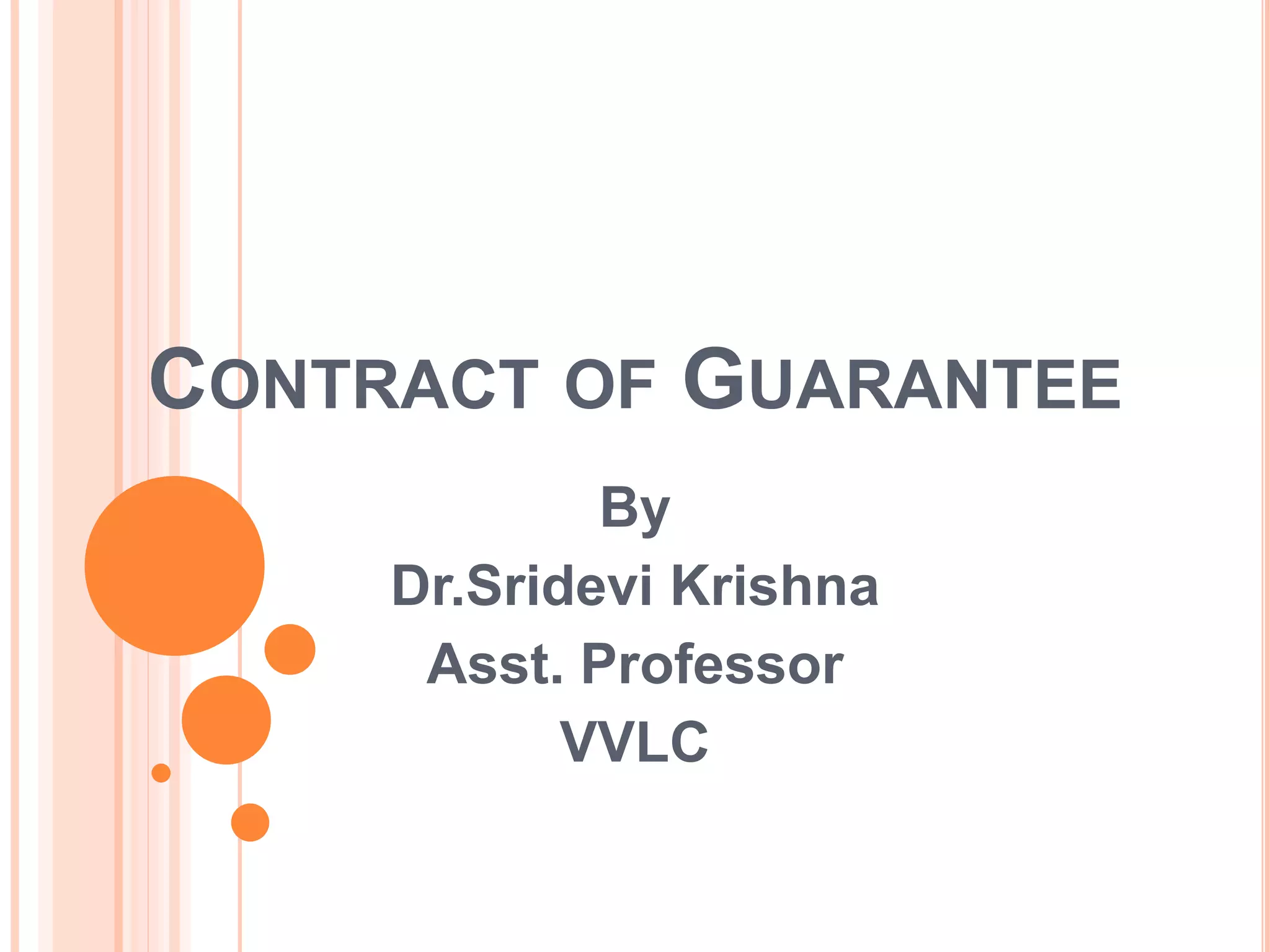 Contract of guarantee | PPTX