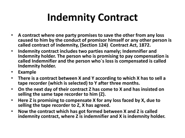 Contract of guarentee and indemnity | PPT