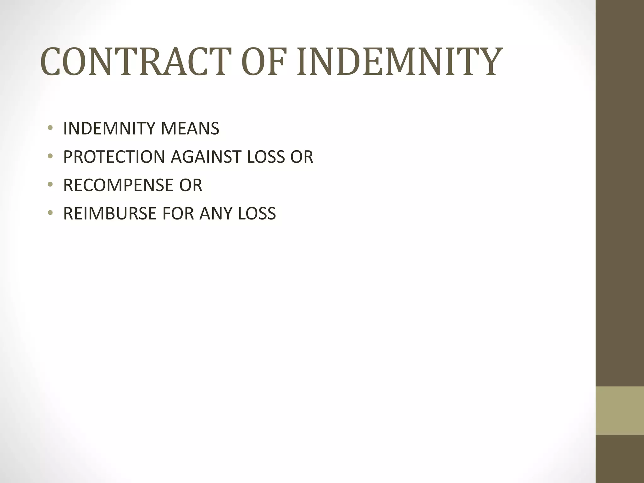 Contract of indemnity | PPTX