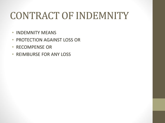 Contract of indemnity | PPTX