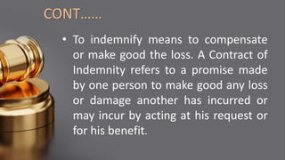 Contract of indemnity | PPTX