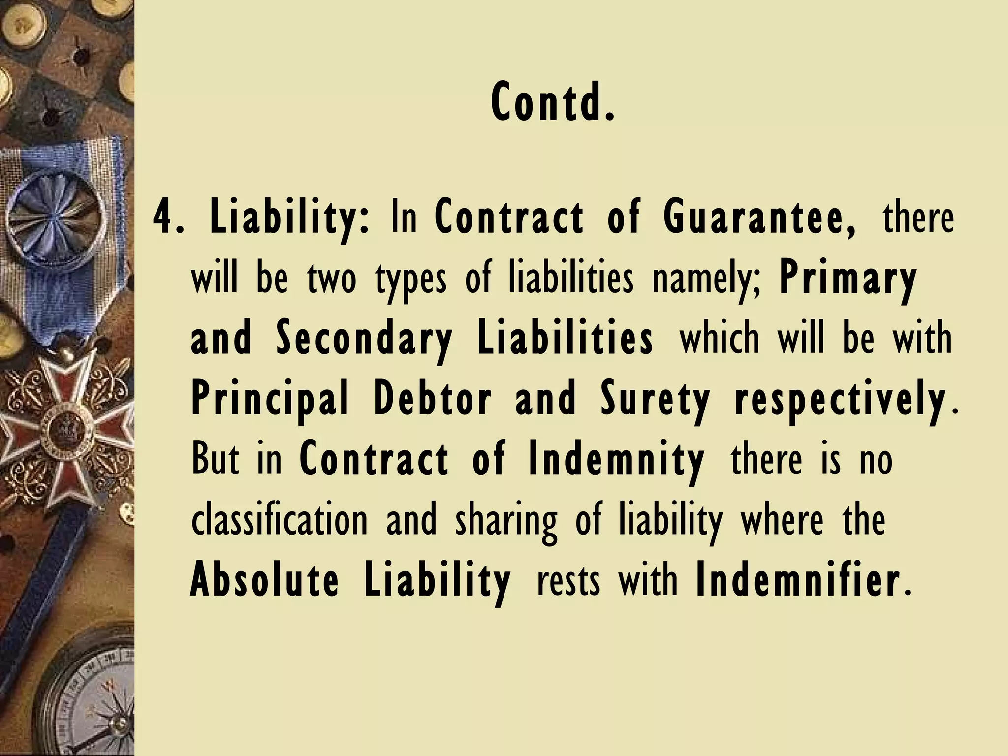 Contract of Indemnity and Guarantee | PPT