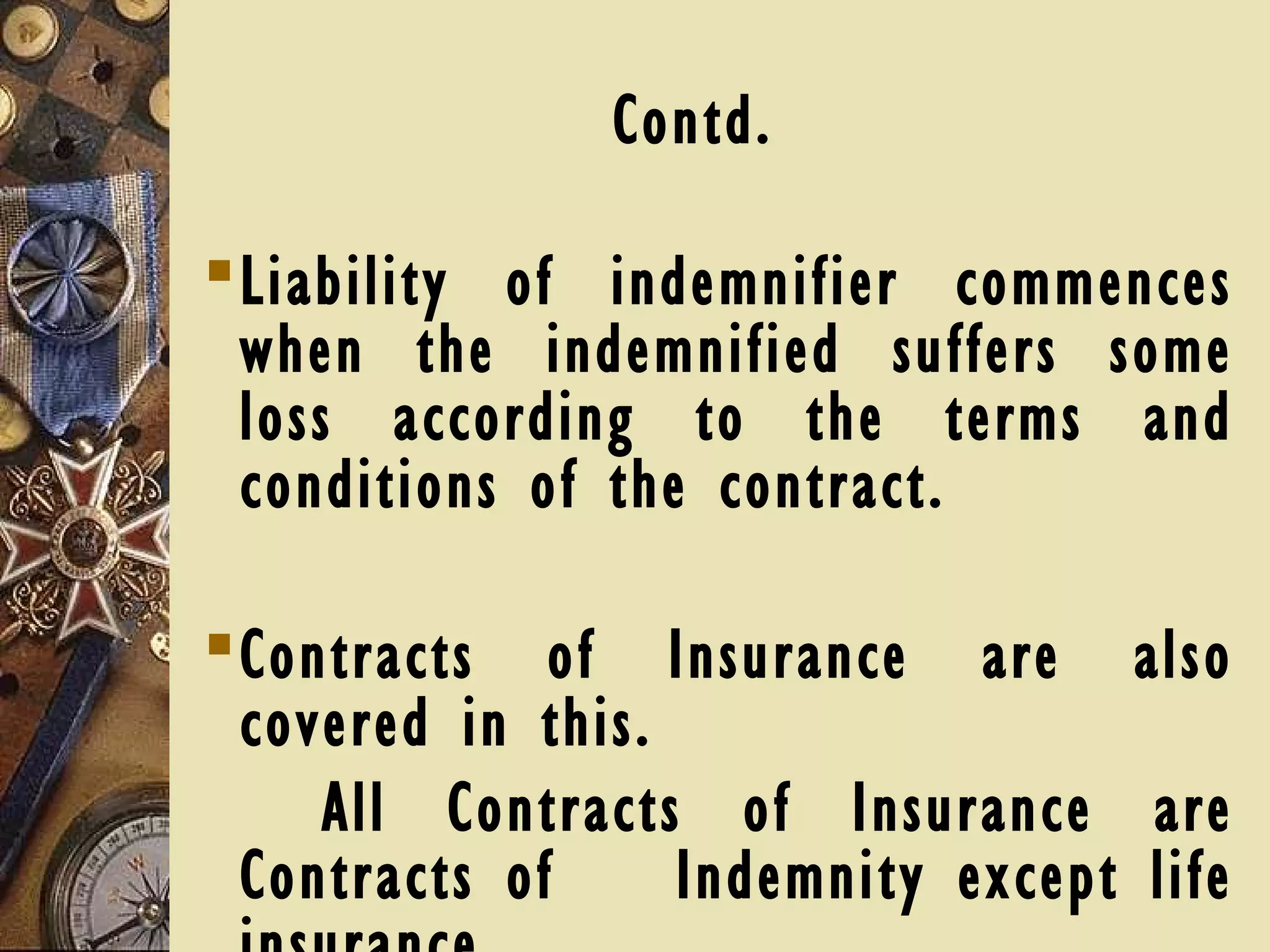 Contract of Indemnity and Guarantee | PPT