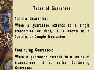 Contract of Indemnity and Guarantee | PPT