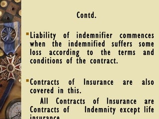 Contract of Indemnity and Guarantee | PPT