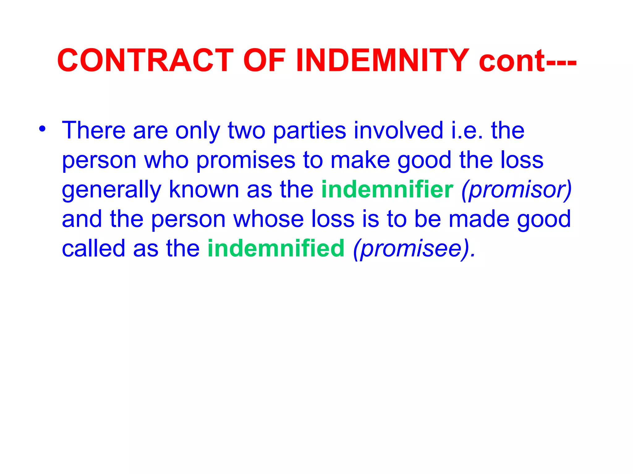 Contract of indemnity contract of guarantee | PPT