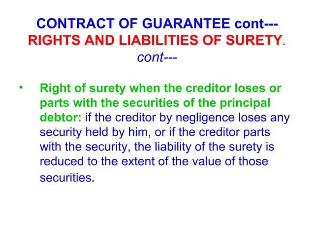 Contract of indemnity contract of guarantee | PPT