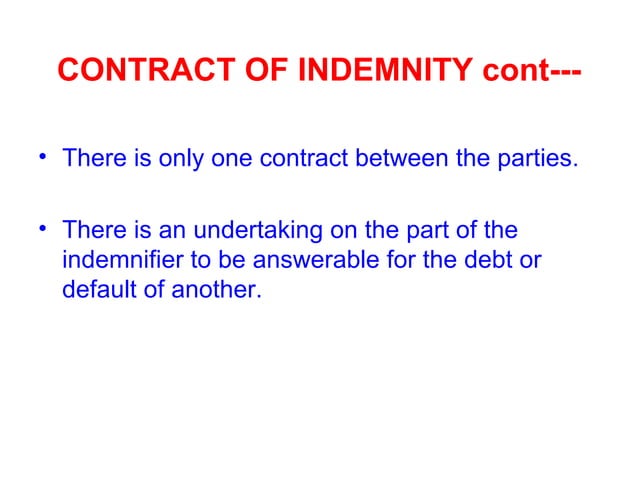 Contract of indemnity contract of guarantee | PPT