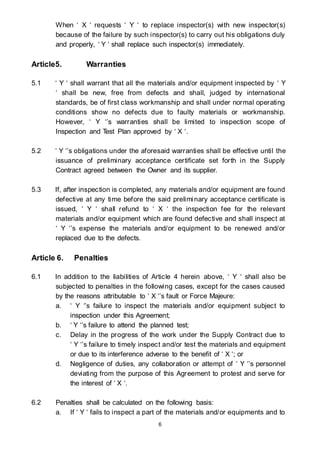 Contract of Inspection Service for the Materials and Equipments ...