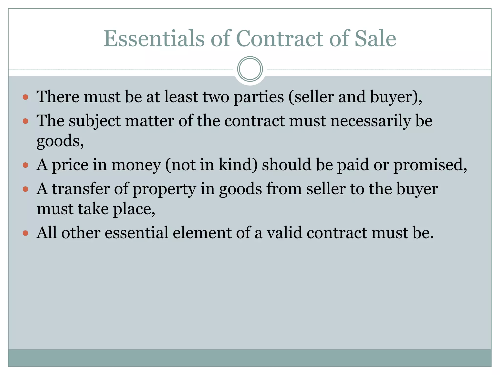 Contract of sale | PPTX