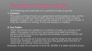 Contract of sale of goods | PPT