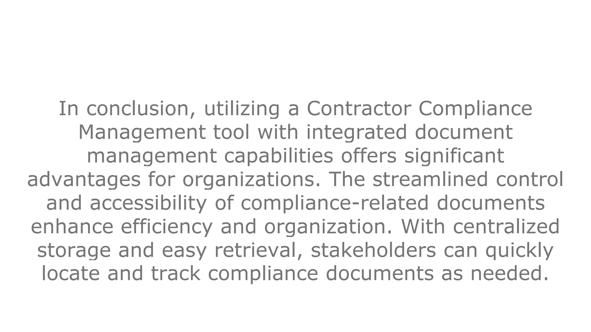 Contractor Compliance Management Tool | PPTX