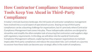 Contractor Compliance Management Tool | PPTX
