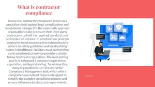 Contractor Compliance Management Tool | PPTX