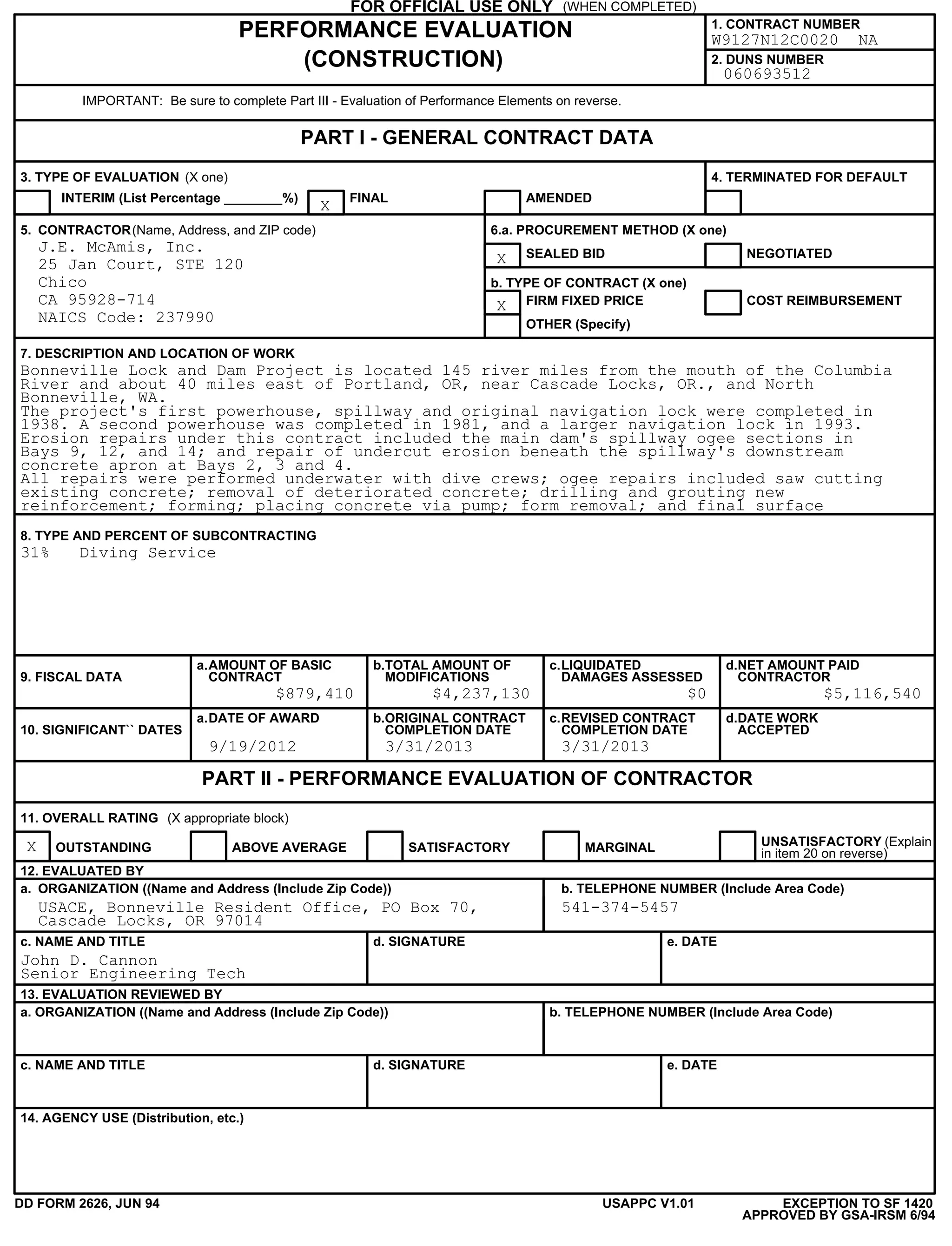 Bonneville Erosion Repairs Project - U.S. Army Corps of Engineers ...