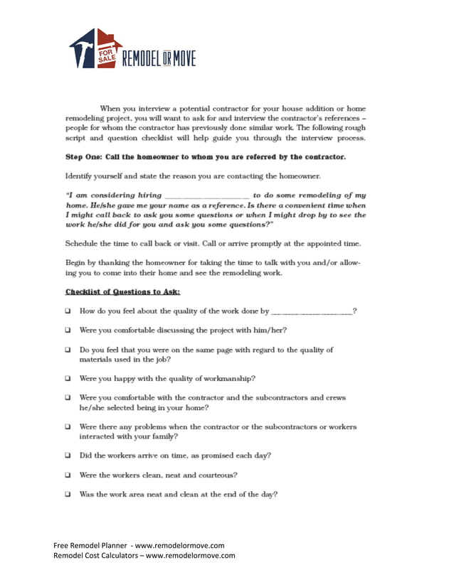 Contractor interview script | PDF