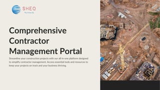 Comprehensive Contractor Management Portal for Contractors | PPT
