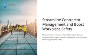 Contractor Software for Safety and Subcontractor Management | PPTX