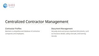 Contractor Software for Safety and Subcontractor Management | PPTX
