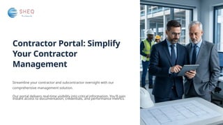 Contractor Portal and Management System for Subcontractors | PPT