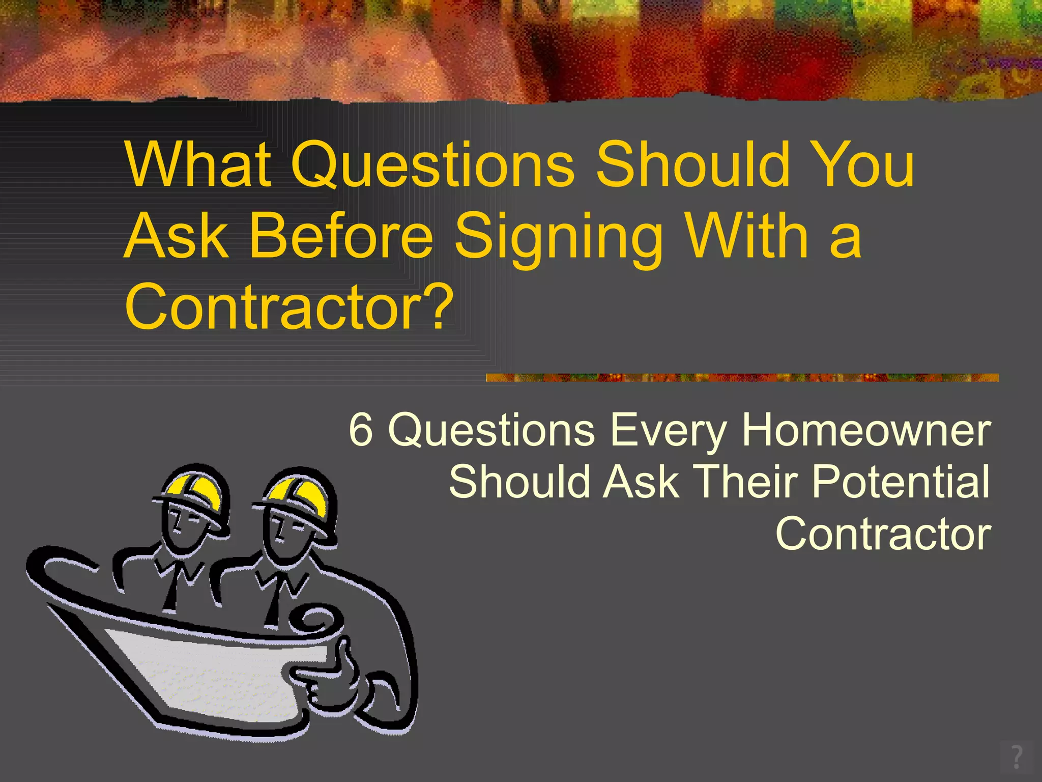 Contractor Presentation | PPT