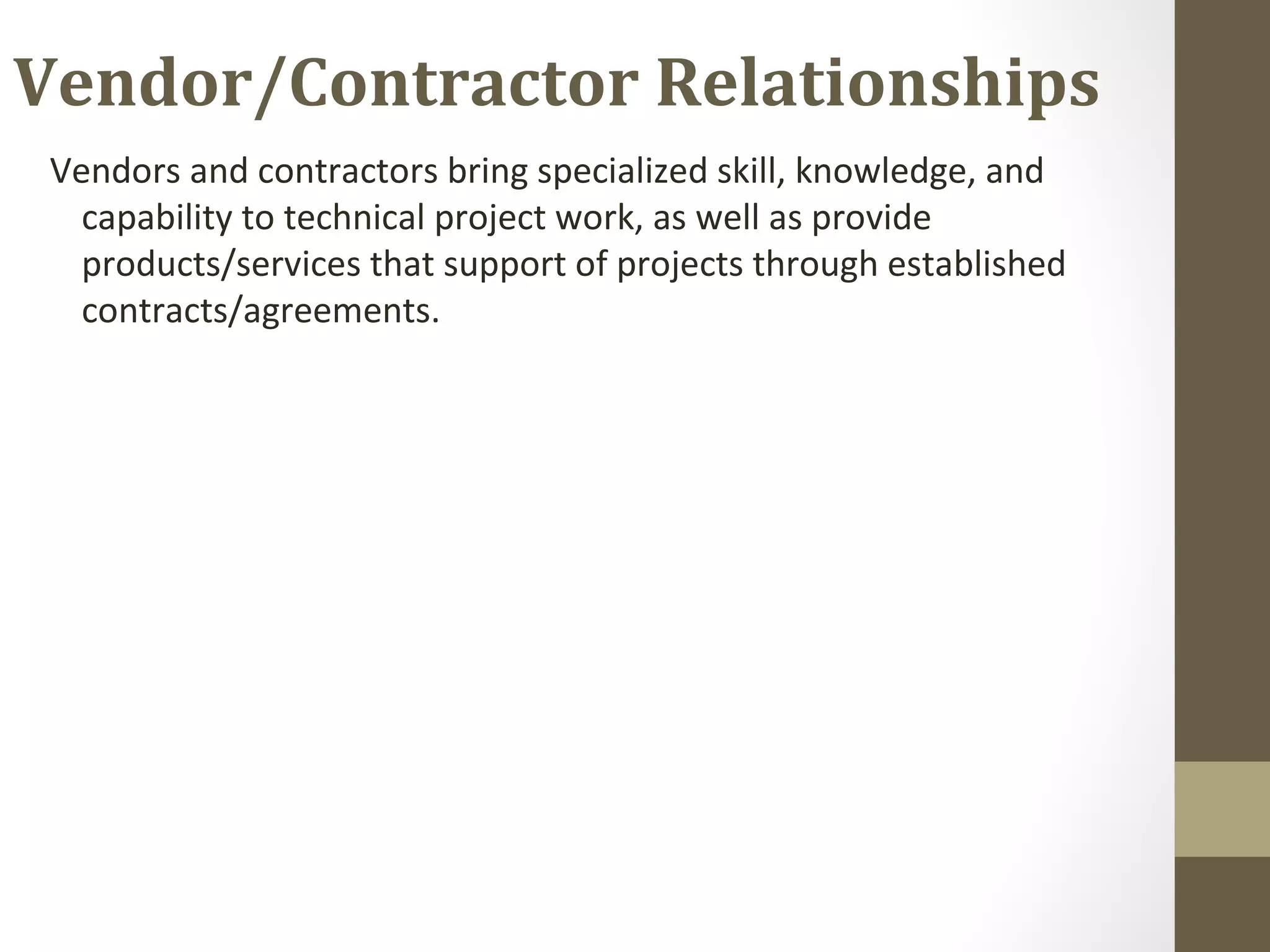 Contractor Relationship OPS405 | PPT | Logistics | Business