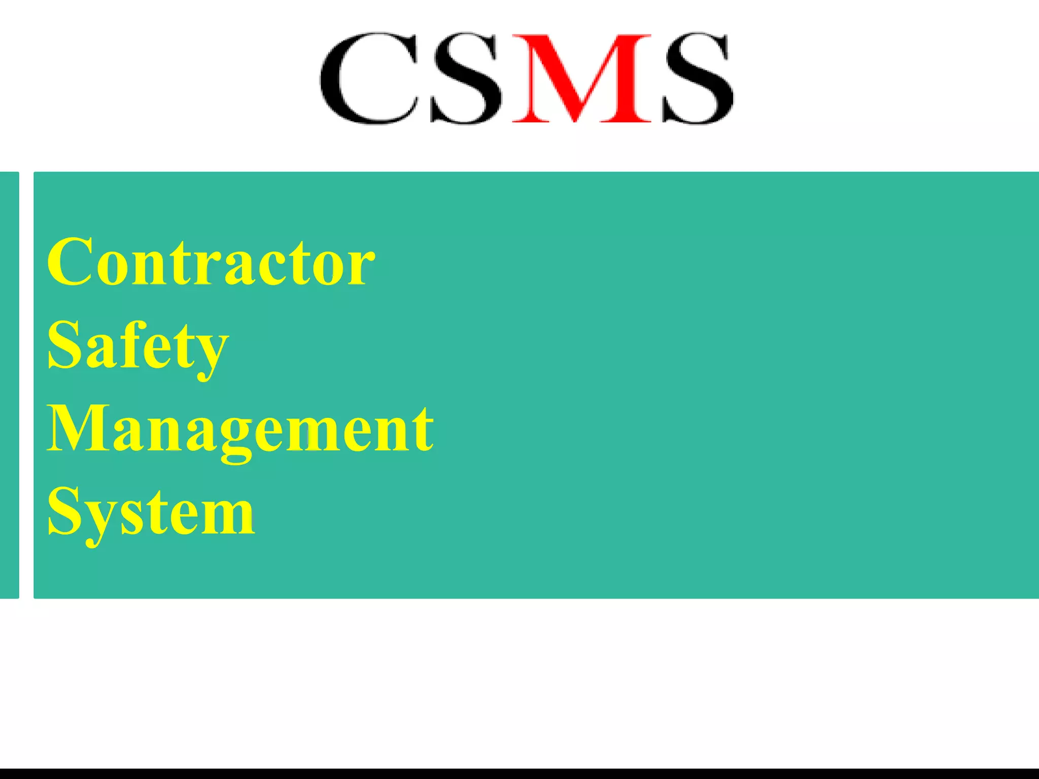 Contractor safety management system | PPSX