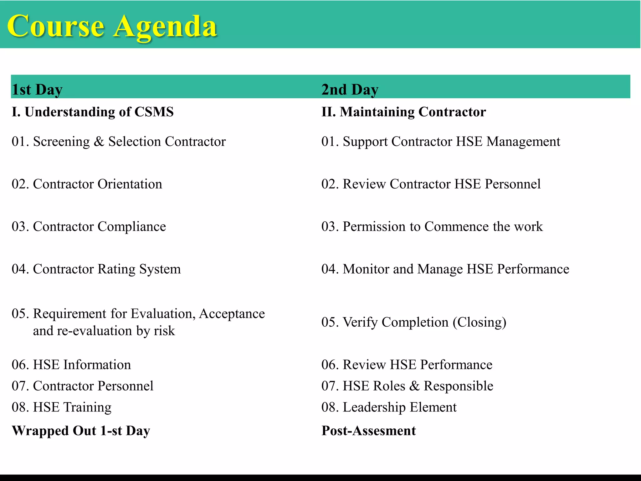 Contractor safety management system | PPSX