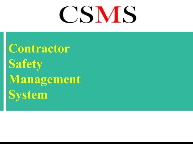 Contractor safety management system | PPSX