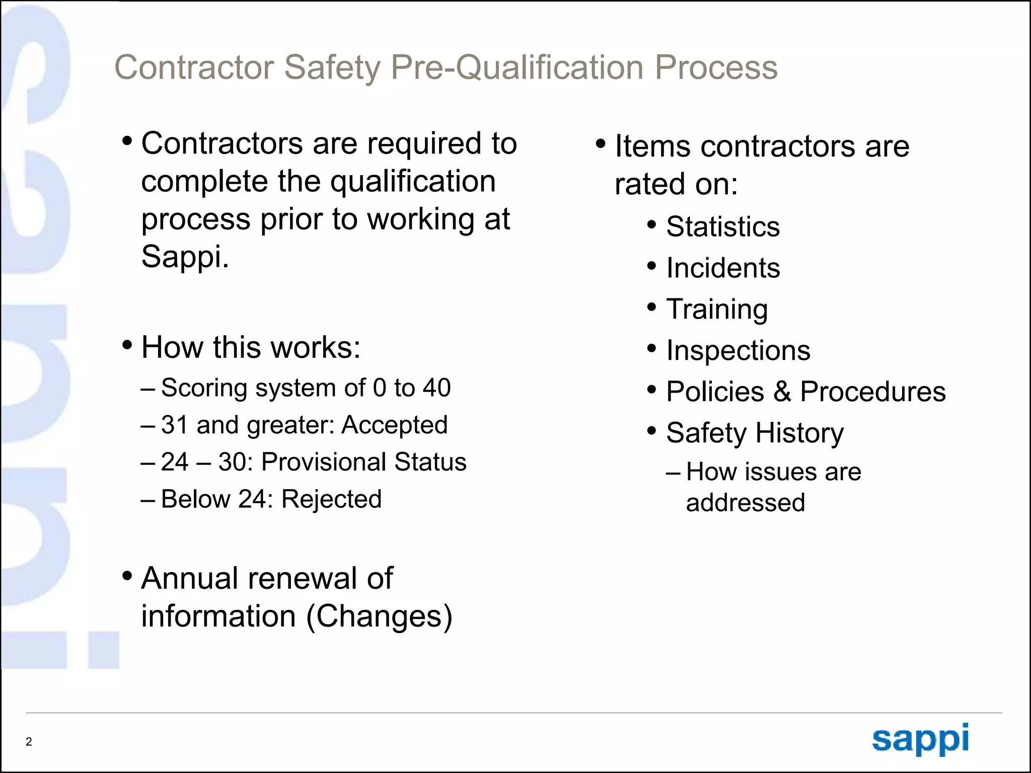 Contractor Safety Orientation - Sappi.ppt