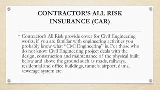 Contractors all risk insurance | PPTX