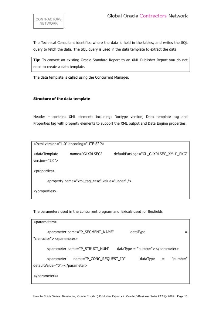 Contractors Network Developing Oracle Bi Xml Publisher