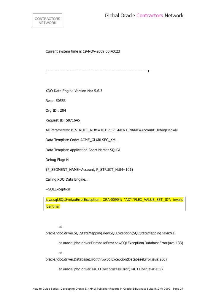 Contractors Network Developing Oracle Bi Xml Publisher